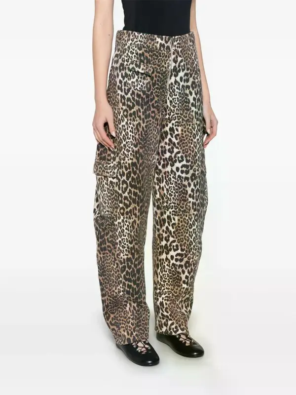 GANNI Leopard-print Trousers