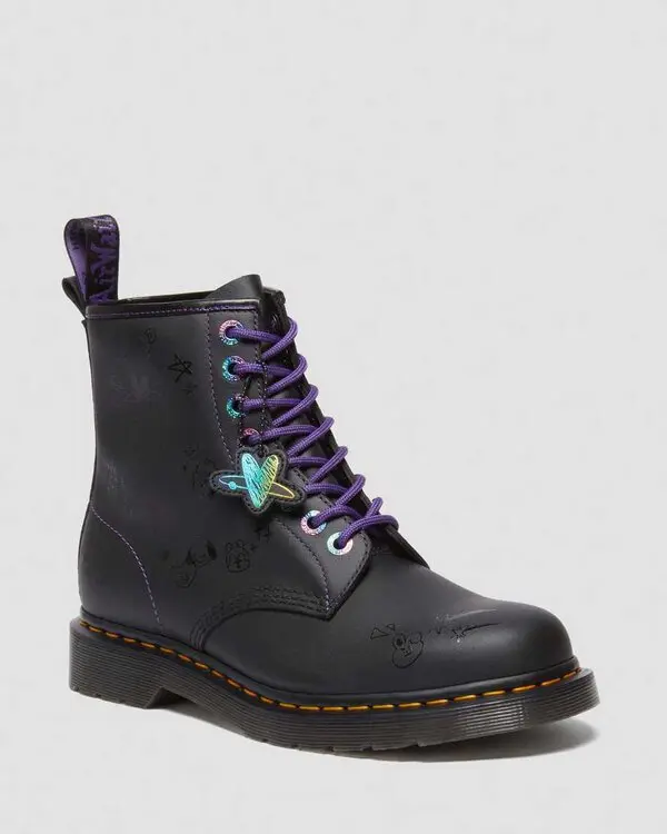 Dr. Martens 1460 Bt21 Leather Lace Up Boots - Black