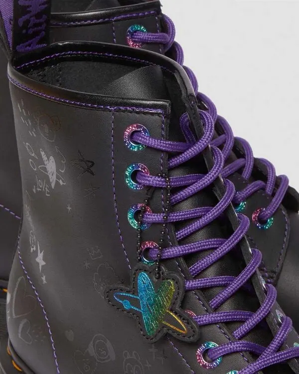Dr. Martens 1460 Bt21 Leather Lace Up Boots - Black