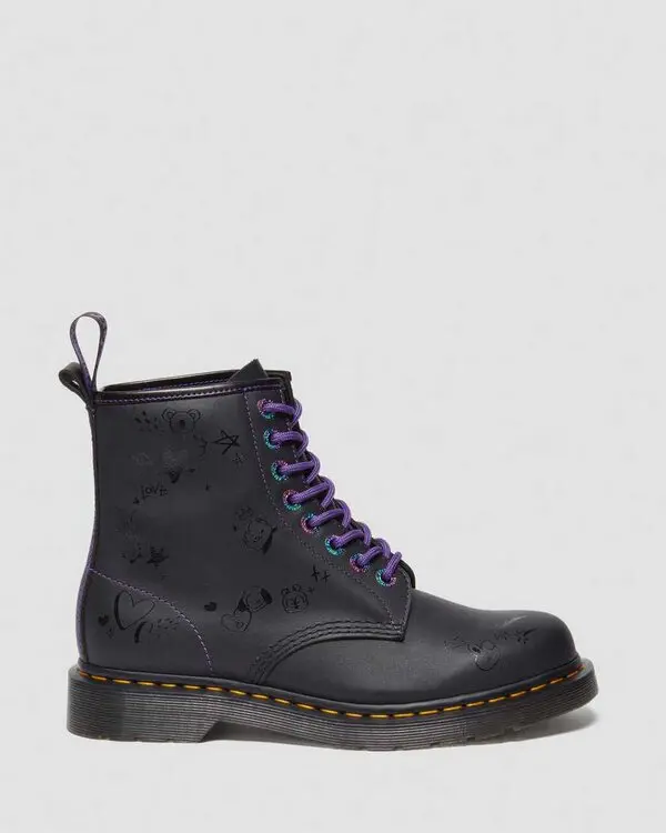 Dr. Martens 1460 Bt21 Leather Lace Up Boots - Black