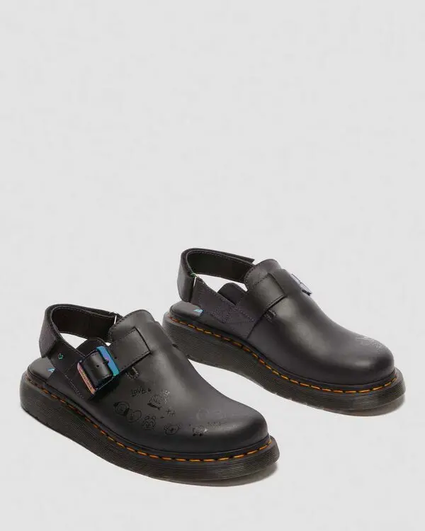 Dr. Martens Jorge Ii Bt21 Leather Slingback Mules - Black