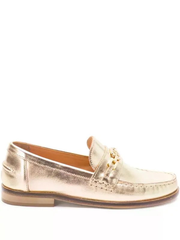 TWINSET Metallic Leather Loafers