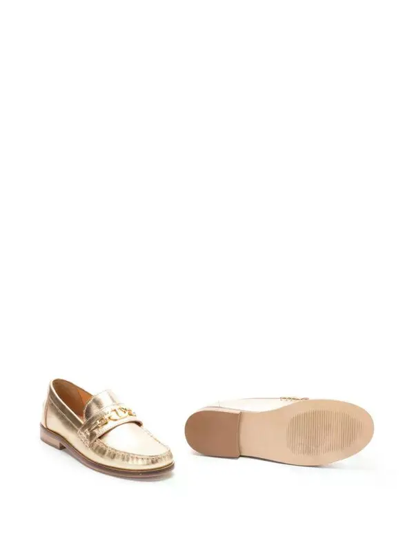 TWINSET Metallic Leather Loafers