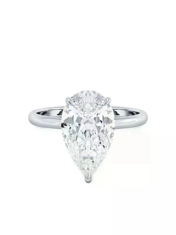 TILLA Luxsly 14kt White Gold Pear Cut Diamond Ring - Silver