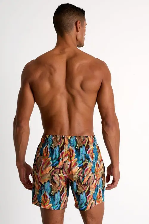 Shan Classic Fit Stretch Swim Trunks - Print