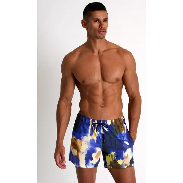 Shan Classic Fit Stretch Swim Trunks - Print