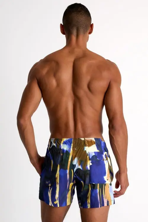 Shan Classic Fit Stretch Swim Trunks - Print