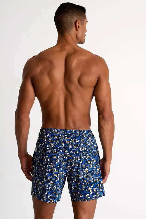 Shan Classic Fit Stretch Swim Trunks - Print