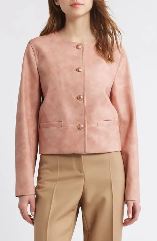 Kobi Halperin Lyles Faux Leather Cropped Jacket