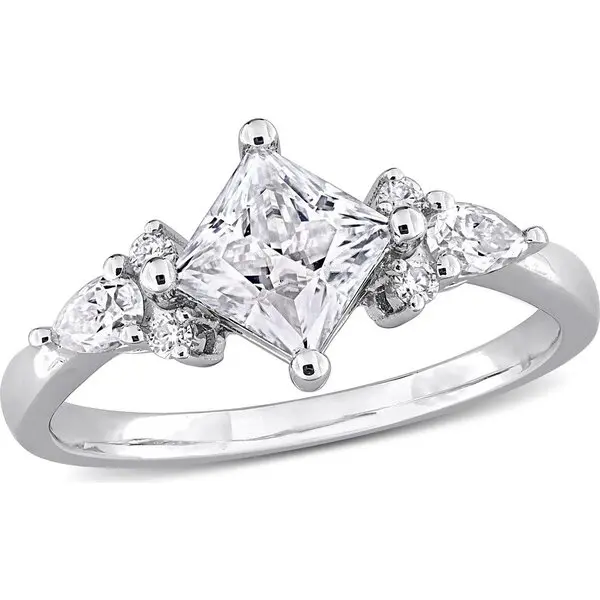 JULIANNA B. Moissanite Cluster Ring - Sterling Silver
