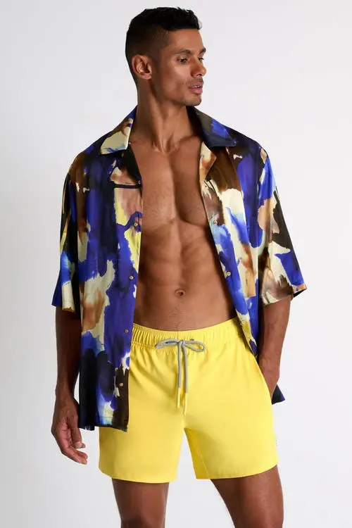 Shan Classic Fit Stretch Swim Trunks - Yellow