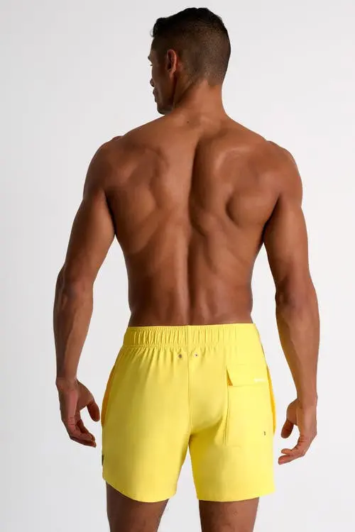 Shan Classic Fit Stretch Swim Trunks - Yellow