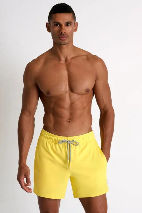 Shan Classic Fit Stretch Swim Trunks - Yellow