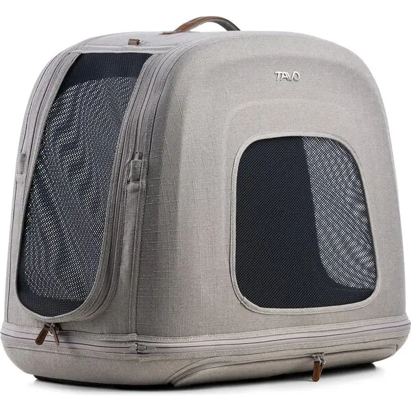 TAVO PETS Crispin Pet Travel Crate - Gray