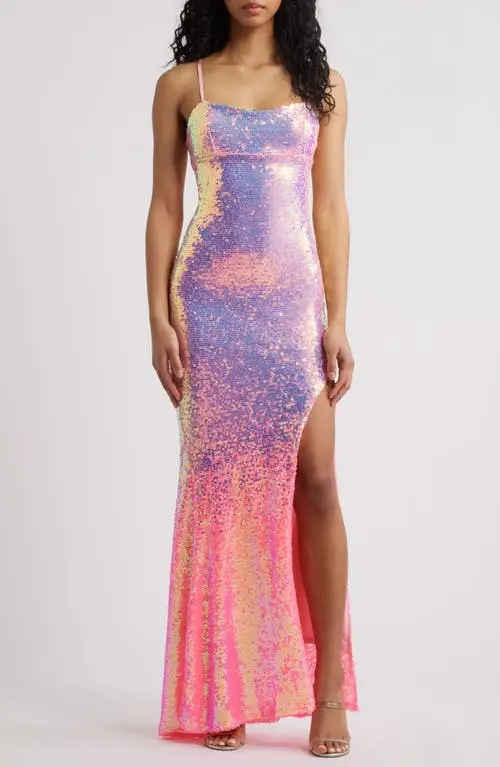 JUMP APPAREL Ombré Sequin Gown