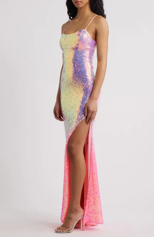 JUMP APPAREL Ombré Sequin Gown