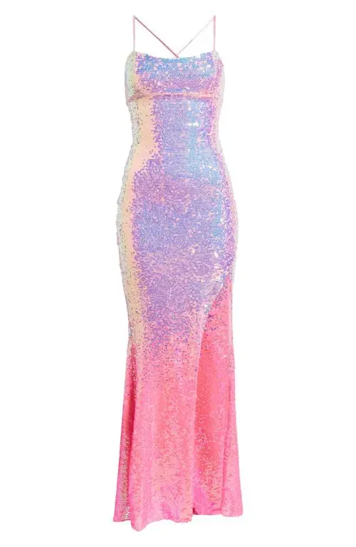 JUMP APPAREL Ombré Sequin Gown