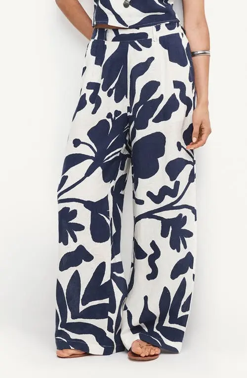 Vitamin A® The Getaway Linen Cover-up Pants - Night Flower