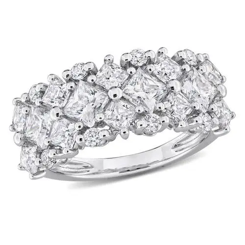 JULIANNA B. Moissanite Cluster Band - Sterling Silver