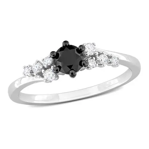 JULIANNA B. 5/8ct T.w. Black And White Diamond 14k Ring - 14k White Gold