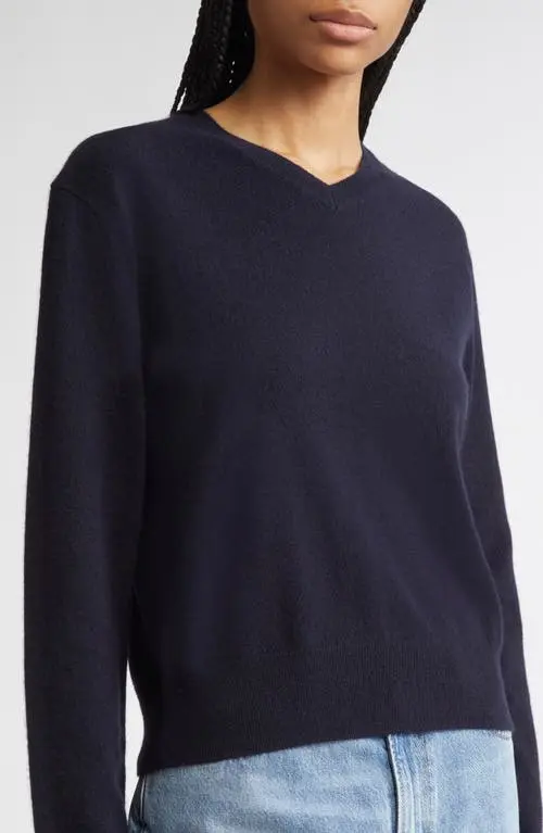TOTEME Classic V-neck Cashmere Sweater - Navy