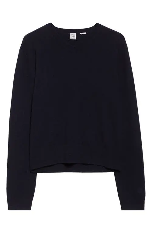 TOTEME Classic V-neck Cashmere Sweater - Navy