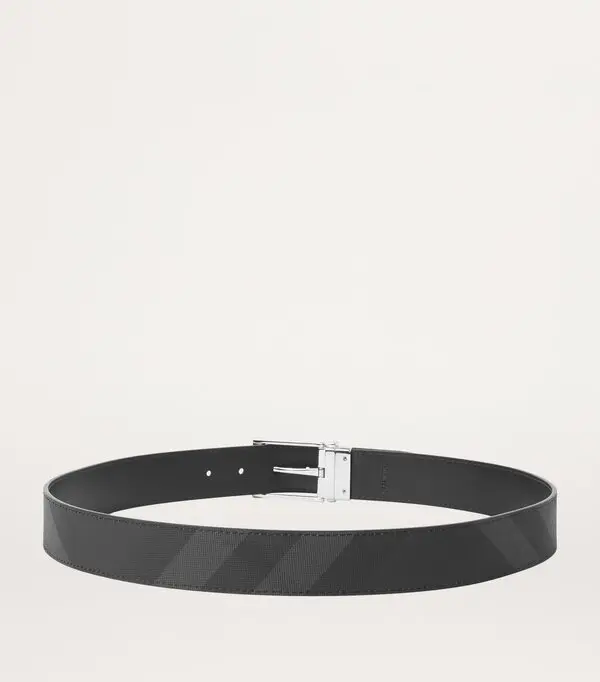 Burberry Leather And Check Reversible Belt