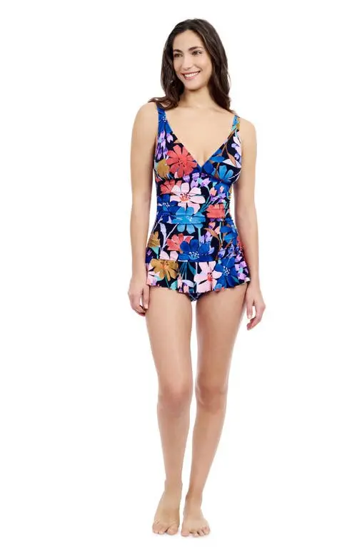 GOTTEX Melody D Cup V-neck Swimdress - Black Multi