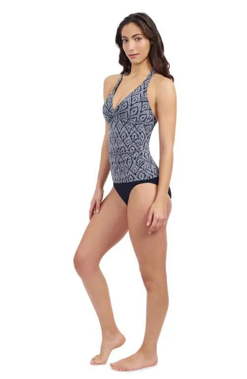 GOTTEX Plume Halter Tankini - Black White