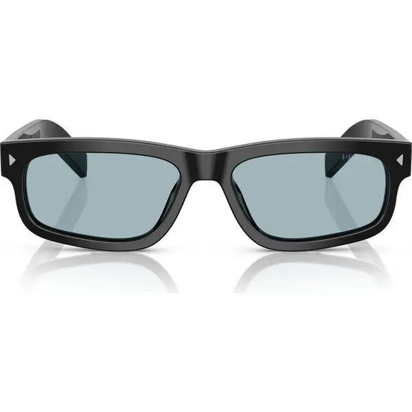 Prada 57mm Rectangular Sunglasses - Black