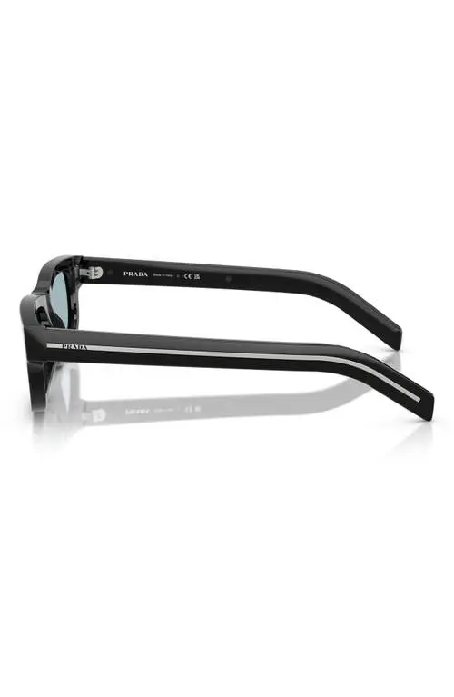 Prada 57mm Rectangular Sunglasses - Black