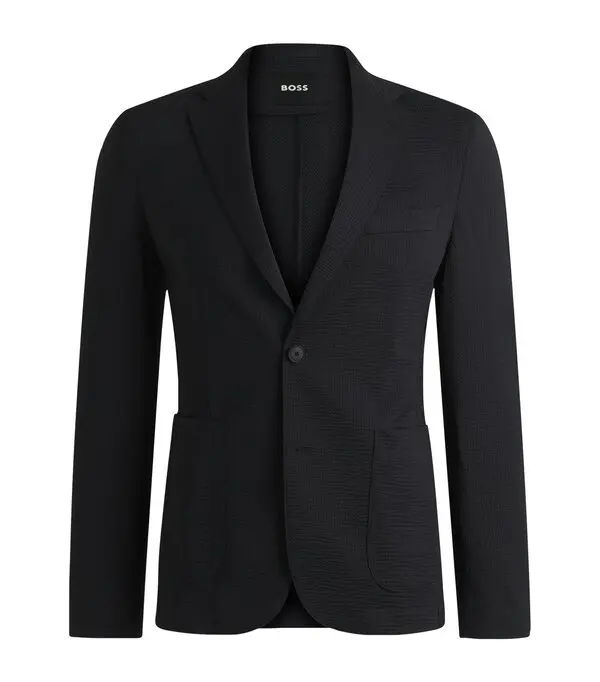BOSS Seersucker Slim Blazer - Black
