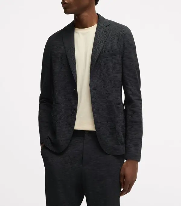 BOSS Seersucker Slim Blazer - Black