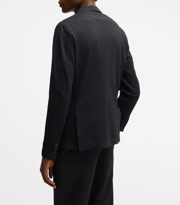 BOSS Seersucker Slim Blazer - Black