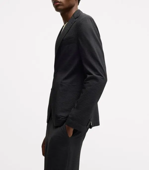 BOSS Seersucker Slim Blazer - Black