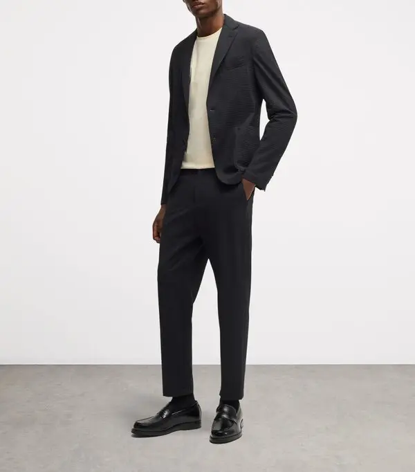 BOSS Seersucker Slim Blazer - Black