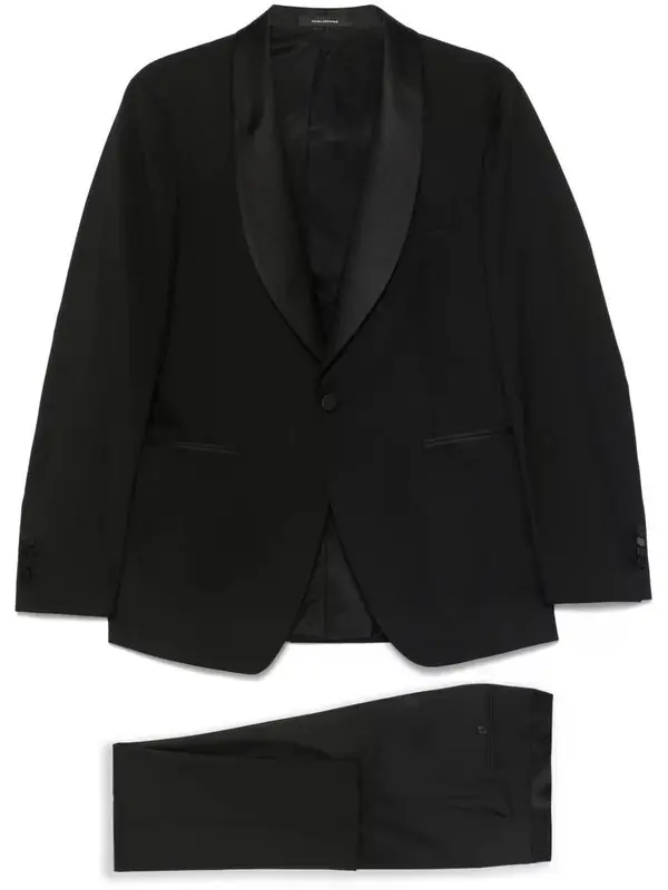 Tagliatore Satin-trim Suit - Black