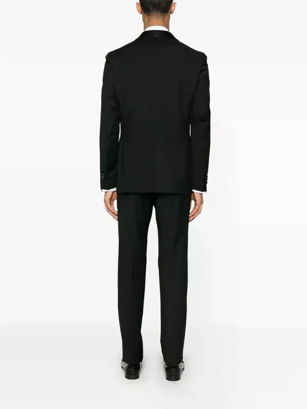 Tagliatore Satin-trim Suit - Black