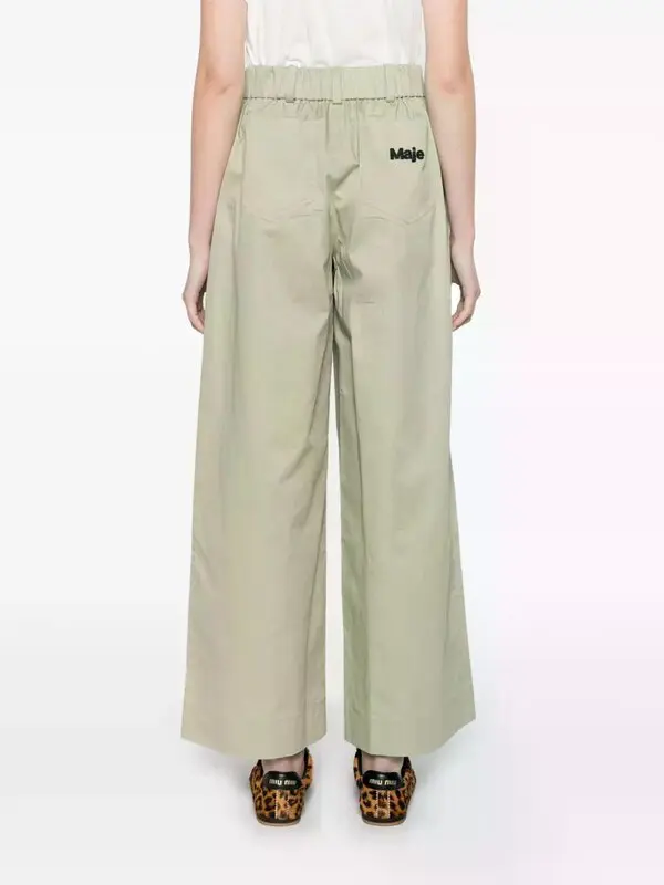Maje Embossed Logo Trousers - Green