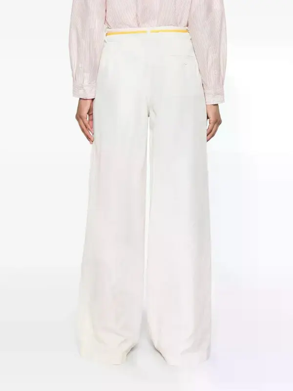 Aspesi Contrasting-belt Trousers - Neutrals