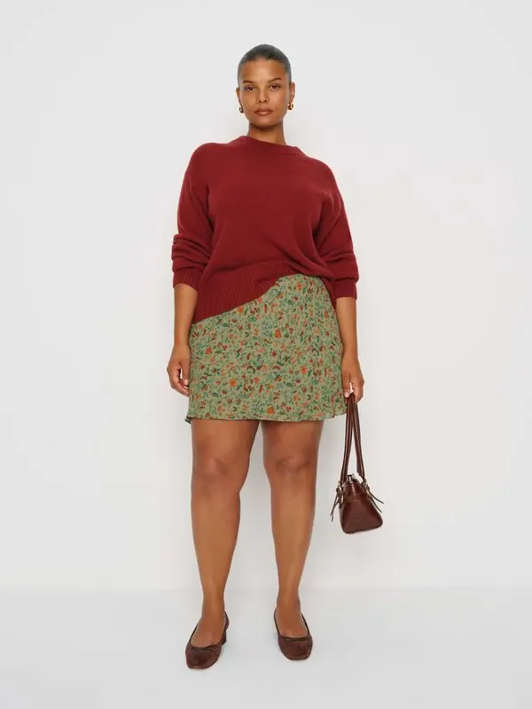 REFORMATION Brandy Lace Mini Skirt - Green