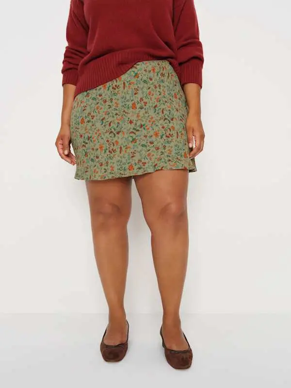 REFORMATION Brandy Lace Mini Skirt - Green