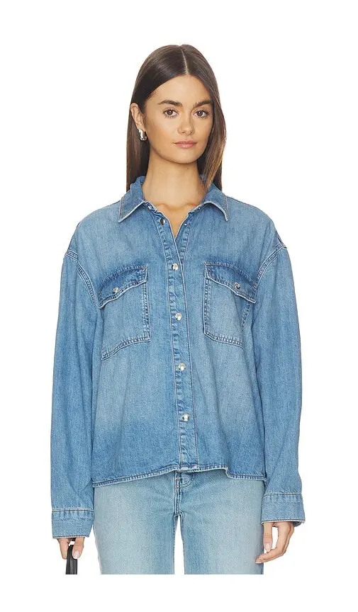 ANINE BING Paxton Shirt - Tidal Blue