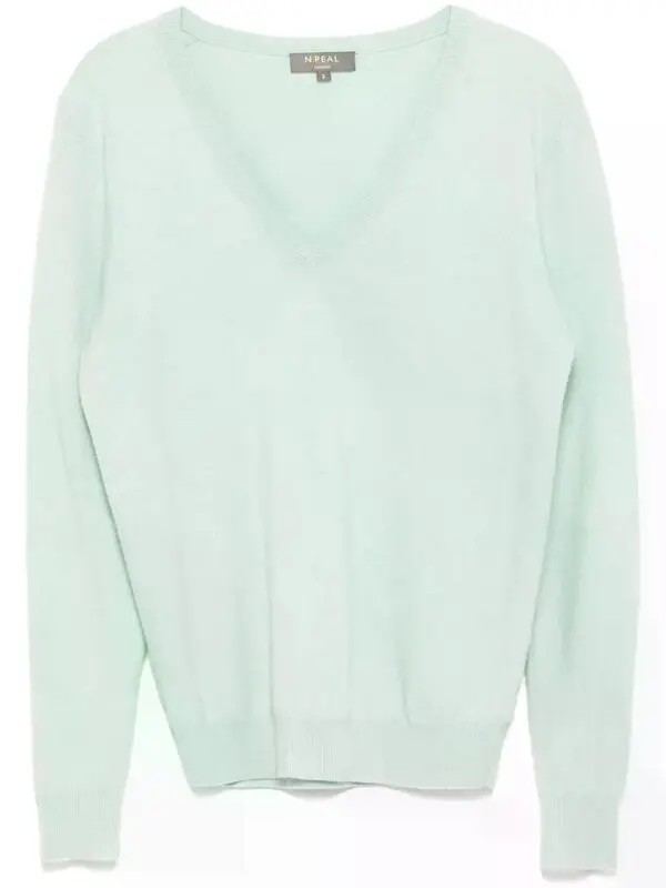 N.peal Phoebe V-neck Jumper - Green