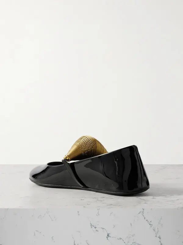 Alaïa Embellished Patent-leather Ballerinas