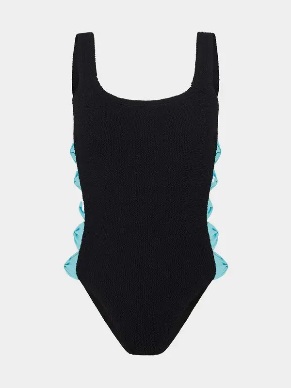 Hunza G Tiffany™ Swim One Piece - Black/aqua