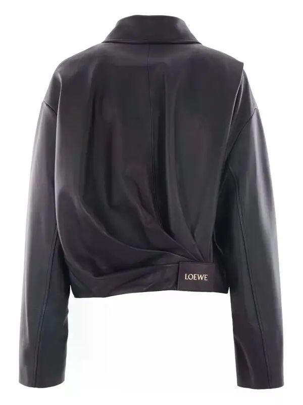 Loewe Draped Leather Jacket - Black