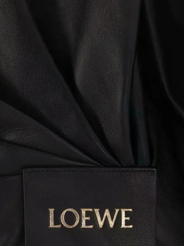 Loewe Draped Leather Jacket - Black