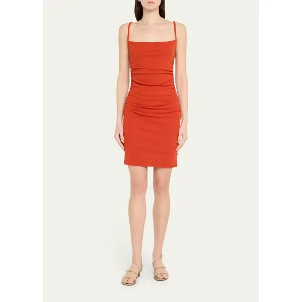 Nanushka Adie Ruched Bodycon Dress - Red