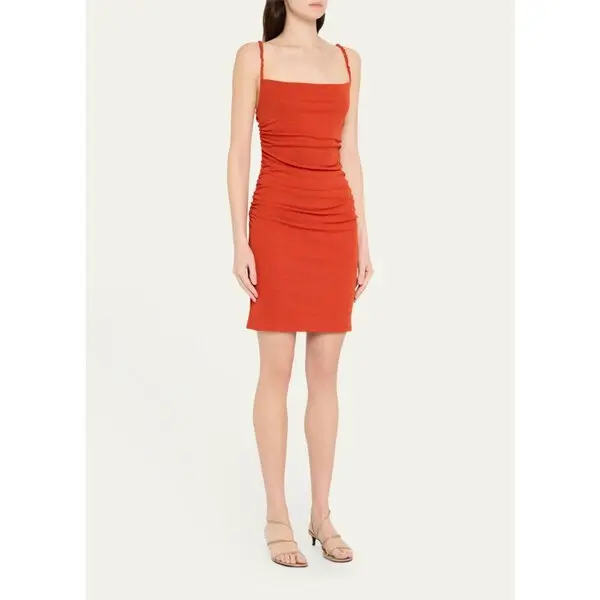 Nanushka Adie Ruched Bodycon Dress - Red
